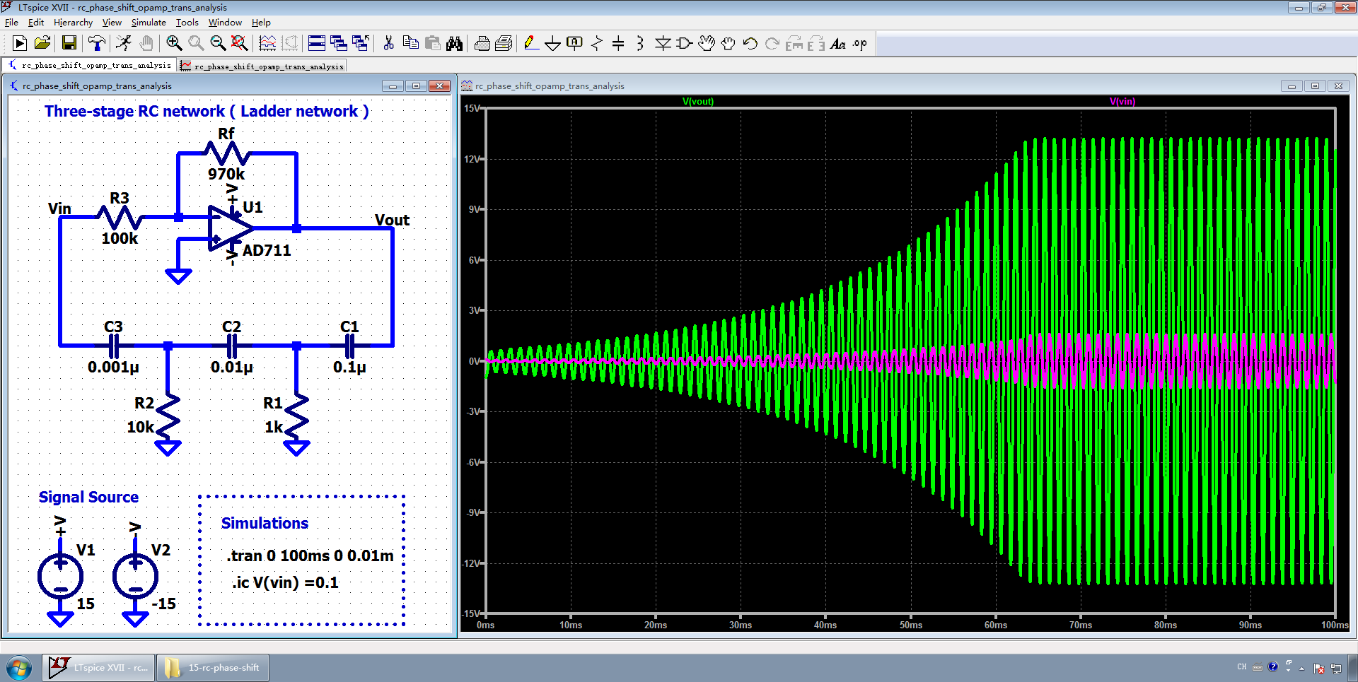 运放振荡器：通过 Phase Shift 将负反馈变成正反馈 - Crazy Ampilifer - 疯狂的运算放大器